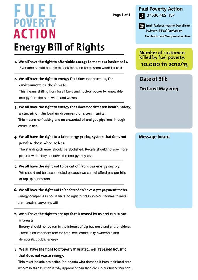 Energy Bill of Rights | Reclaim the Power
